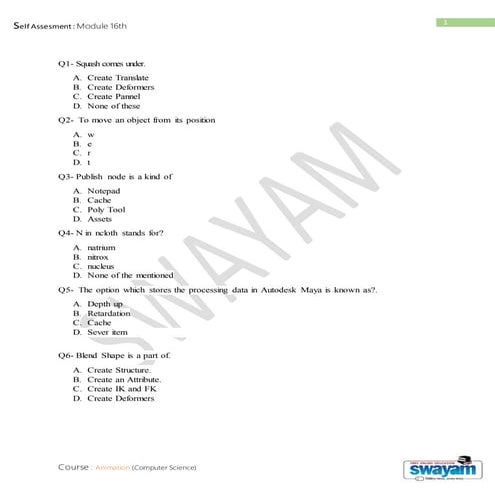 Module 16 introduction to rigging and understanding inorganic rig setup self assessment | DOCX