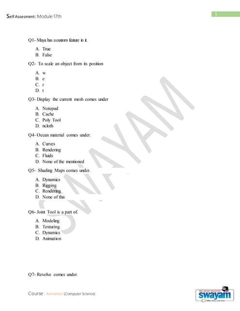 Module 020 creating blend shape_self assessment | PDF