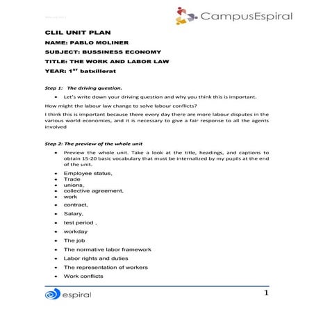 Module 1 activity clil unit plan template | DOC