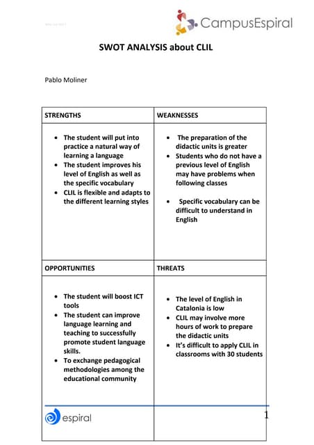 Module 1 activity swot | PDF
