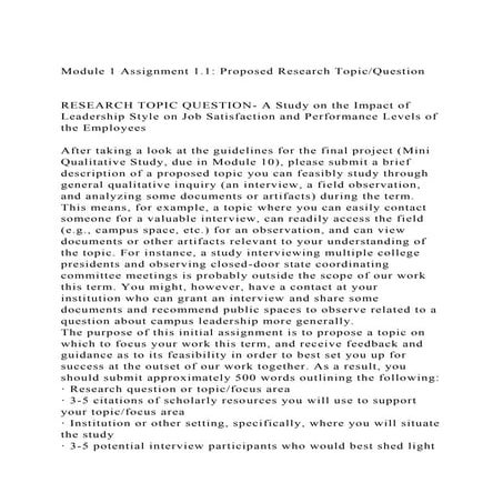 Module 1 Assignment 1.1 Proposed Research TopicQuestionRES.docx
