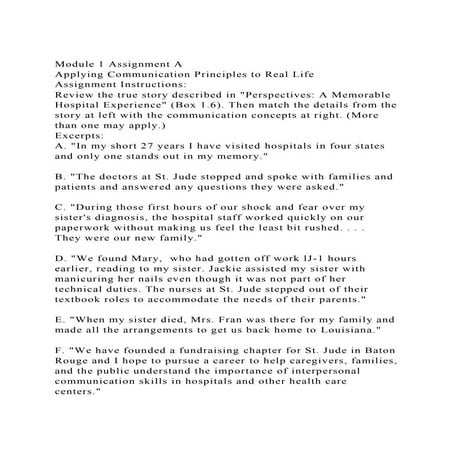 Module 1 Assignment AApplying Communication Principles to Real L.docx