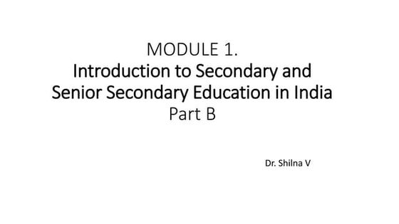 Nature, scope and functions of secondary and senior secondary education ...