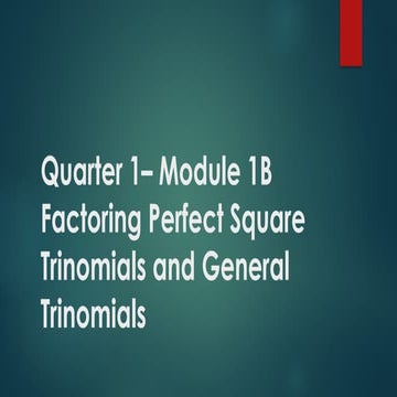 FACTORING POLYNOMIALS SPECIAL PRODUCTS FOR GR VIII | PPTX