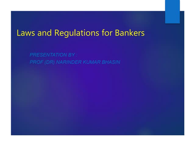 Banking and finance laws | PPTX