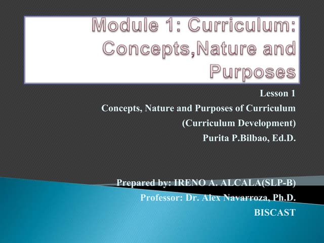 Decker Walker's curriculum model (1971) | PPTX