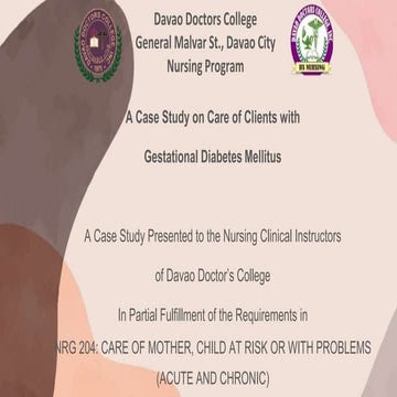 Module A Case Study on Care Clients With Gestational DM | PPTX