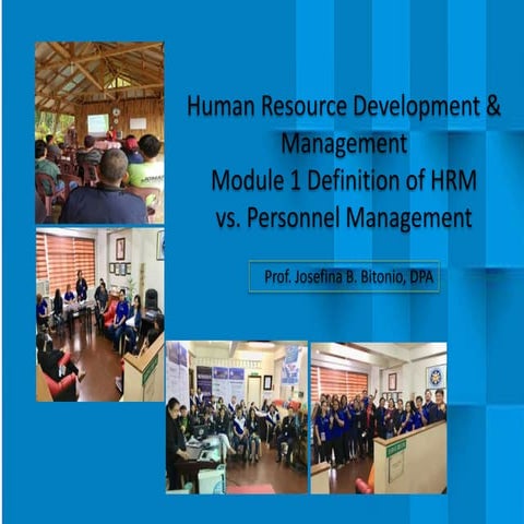 Module1 HRM vs Personnel Management Aug 2019 | PPT