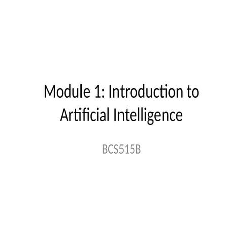 Module1 Introduction to AI(BCS515B) what is AI,State of Art ,Agent, type of Agent | PPTX