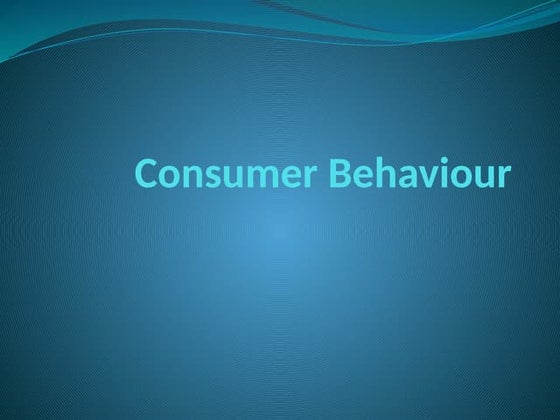 Models of consumer behavior | PPTX