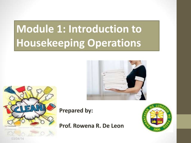 Introduction Housekeeping Organization | PPTX