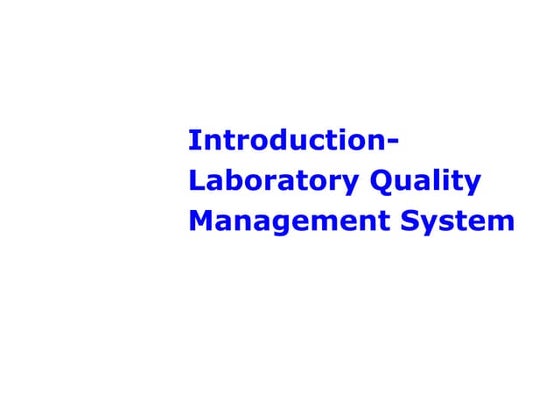 Laboratory quality management notes | PPT