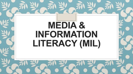 Media and information Literacy Grade 12 2024 | PPTX