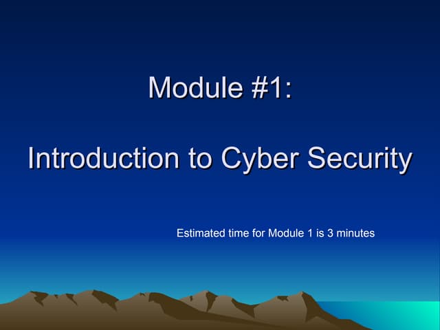 Module1intro To Security1111111finalppt 4674