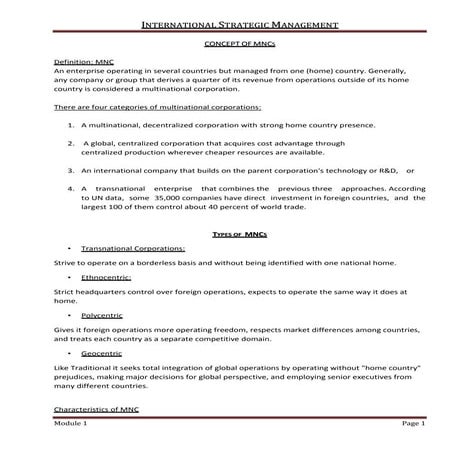 Module 1 (ism) | DOCX