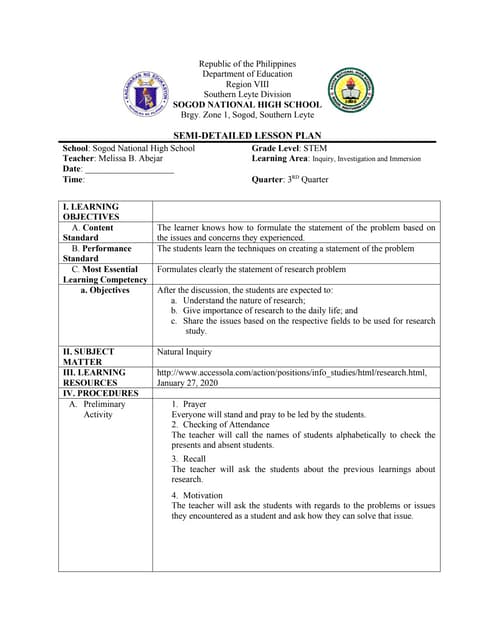 Identifying a research problem.week 2 | PPTX | Educational Assessment ...