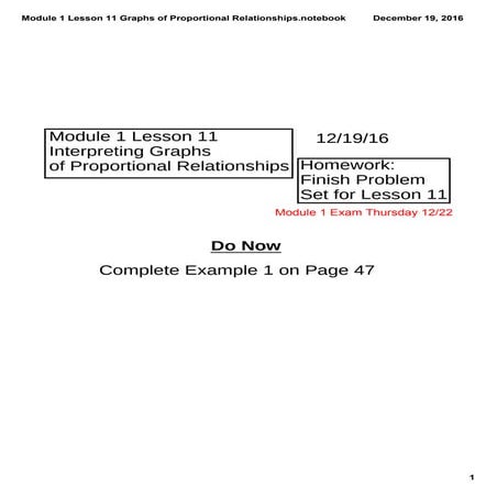 Module 1 lesson 11 graphs of proportional relationships | PDF