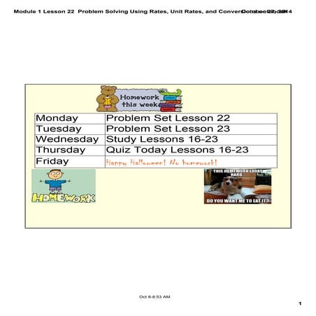 Module 1 lesson 22 | PDF | Homework and Study | Education