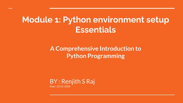 Python Mastery A Comprehensive Guide To Setting Up Your Development
