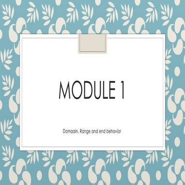 Module 1 range and domain Module 1 range and domain | PPT