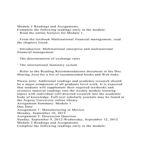 Module 1 Readings and AssignmentsComplete the following read.docx | Postgraduate Education ...