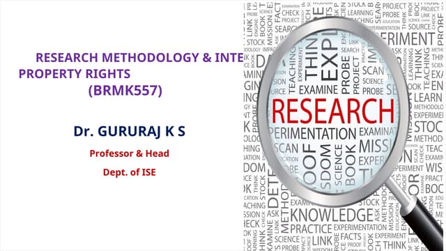 RM&IPR-21RMI56 - Module 1- by Dr. Suresha Vdf | PDF
