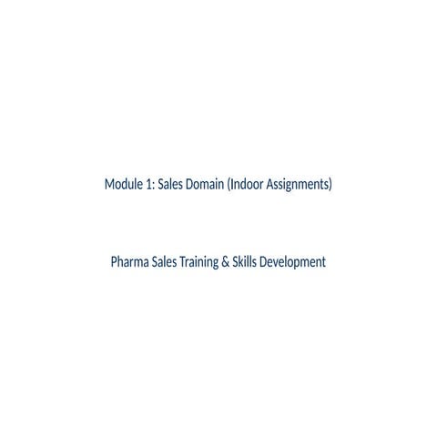 Introduction Module 1: Sales Domain asi. | PPTX