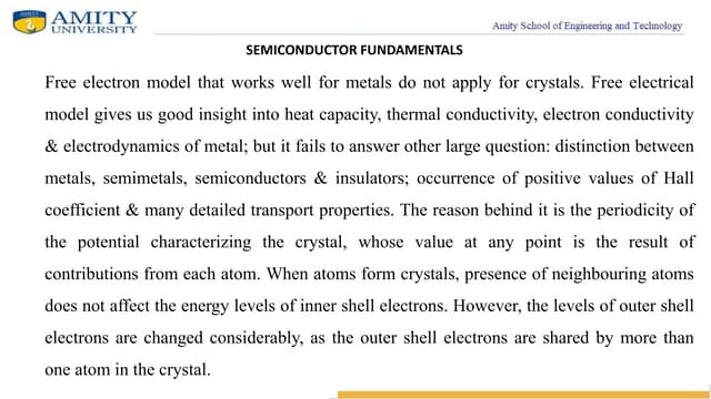 Energy bands and gaps in semiconductor | PPTX