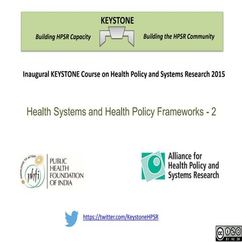 KEYSTONE / Module 1 / Slideshow 3 / Health System and Health Policy ...