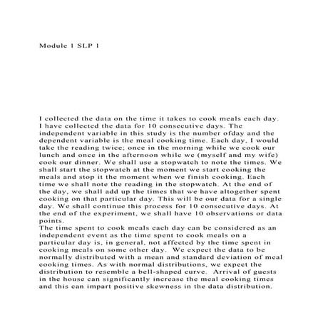Module 1 SLP 1I collected the data on the time.docx