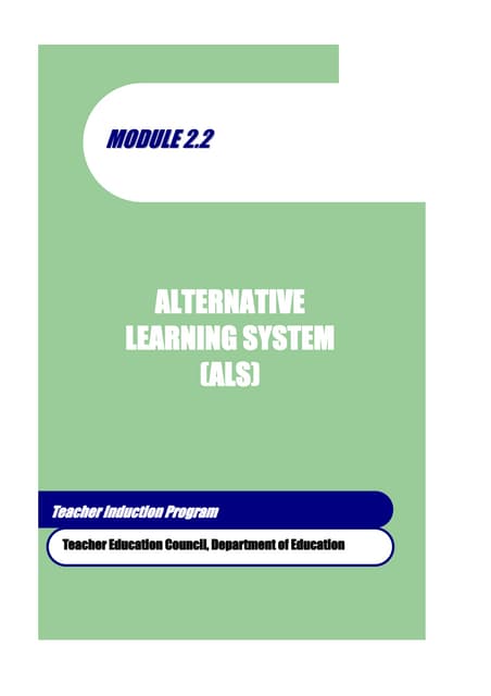 Alternative learning system (ALS) | PPTX | Special Education | Education