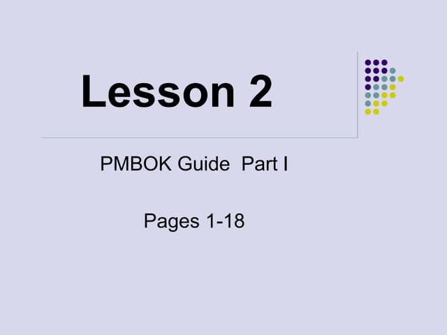 PMP Lecture 1: Introduction to Project Management | PDF