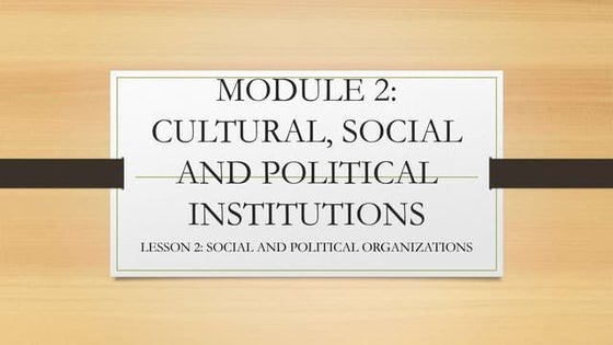 Module 2. lesson 4: THE NON-STATE INSTITUTIONS | PPTX