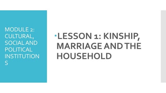 Kinship, marriage and the household | PPT