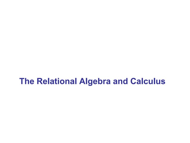 Relational algebra in dbms | PPT
