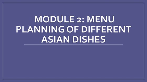 DIFFERENT TYPES OF MENUS IN HOTEL | PPTX