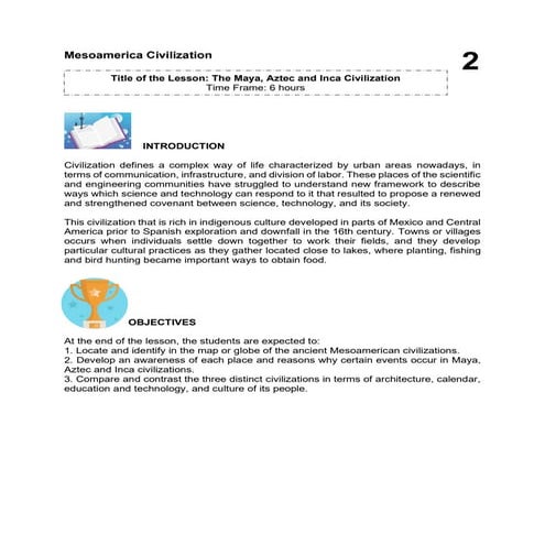 Mesoamerica Civilization (Maya, Aztec and Incan Civilization) | PDF