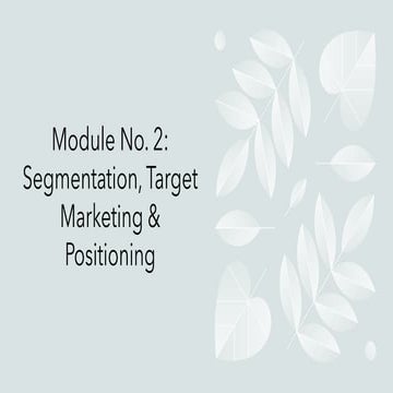 Module 2.pdf - Marketing Management MBA | PDF