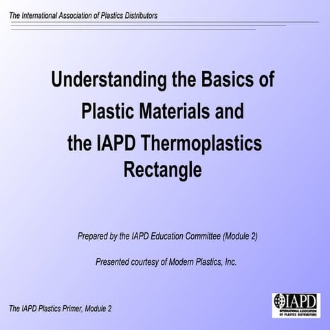 module2.ppt Basics of plastics materials | PPT