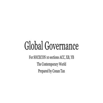Global Governance The Contemporary World | PPTX