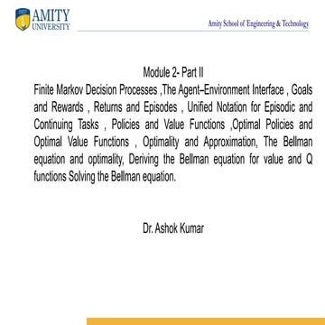 module 2.2.pptx reinforcement learnning amity university mp | PPTX
