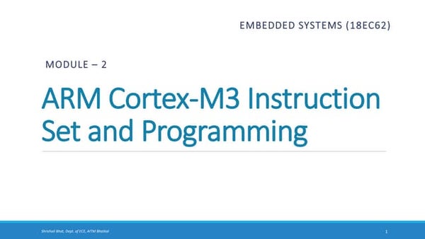 Arm 32 Bit Microcontroller Cortex M3 Introduction Ppt 4330