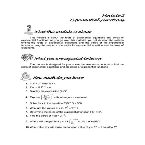 Module 2 exponential functions | PDF