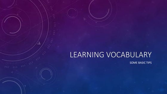 dPub comm session 2 how to learn vocabulary | PPT