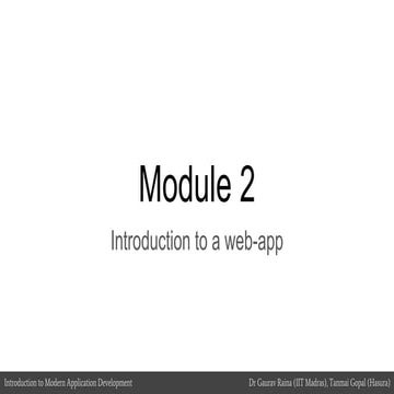 Module 2 introduction to a web-app | PDF