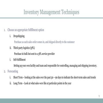 Module 2 - Inventory Management and Control - Techniques.ppt