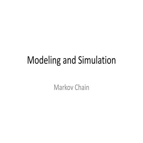 Module 2 Modeling And Simulation Markov Chainppt
