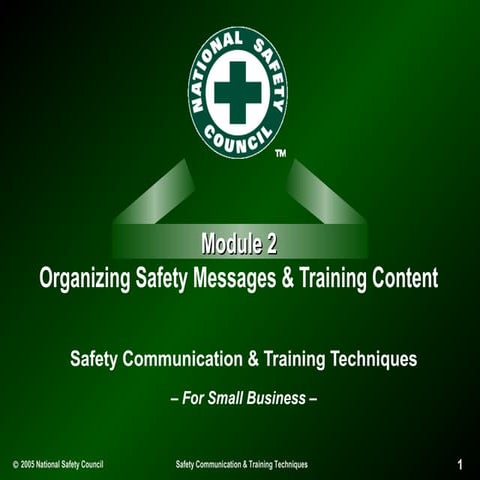 Module 2 organizing safety messages and training content | PPT