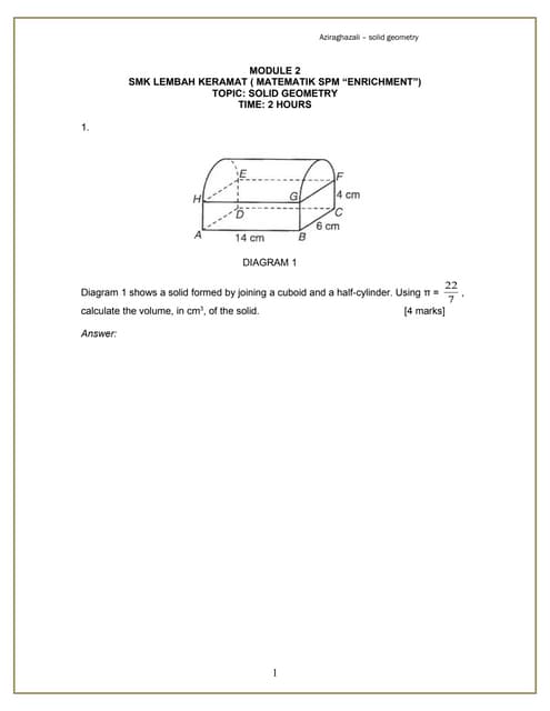MODULE 2-Solid Geometry | PDF