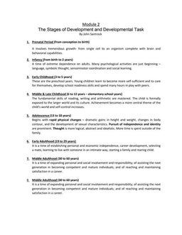 Module 2- The Stages of Development and Developmental Tasks | PPT